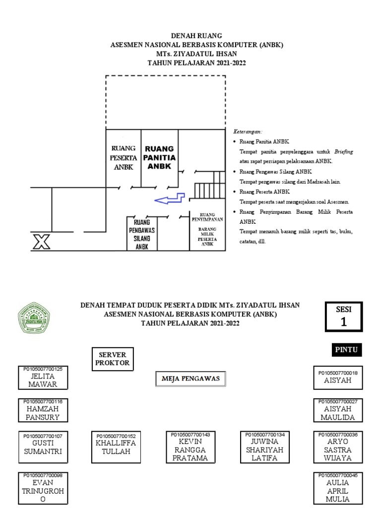 Denah Ruang ANBK | PDF