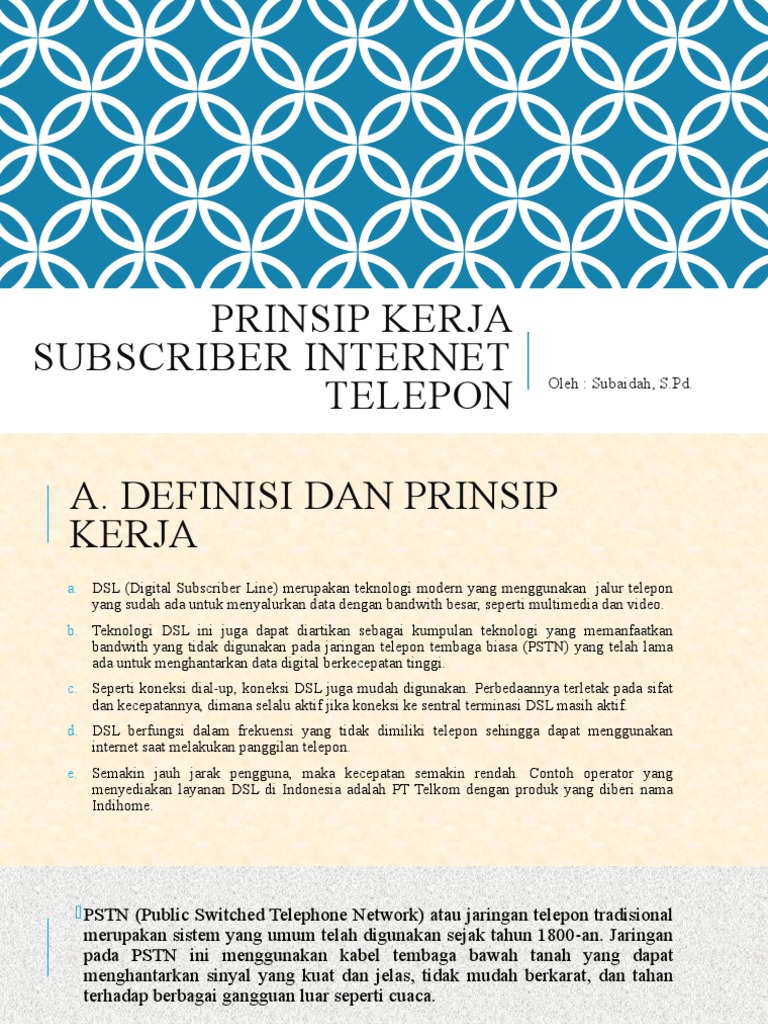 Prinsip Kerja Subscriber Internet Telepon | PDF