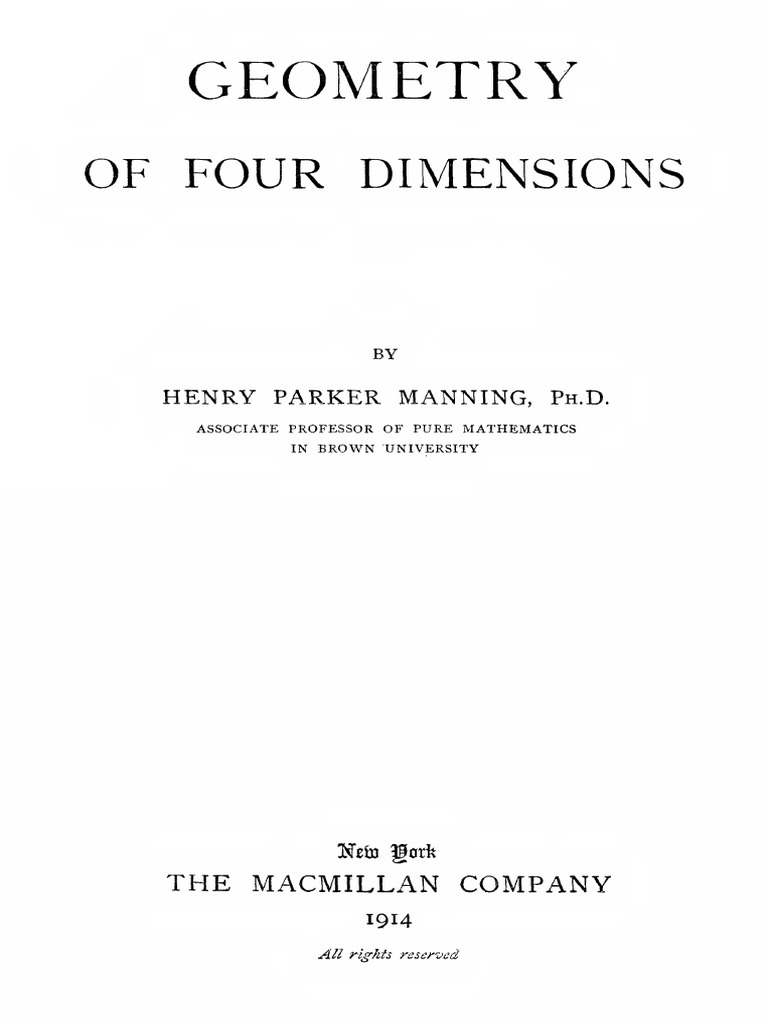 Geometry of Four Dimensions | Download Free PDF | Geometry | Line ...