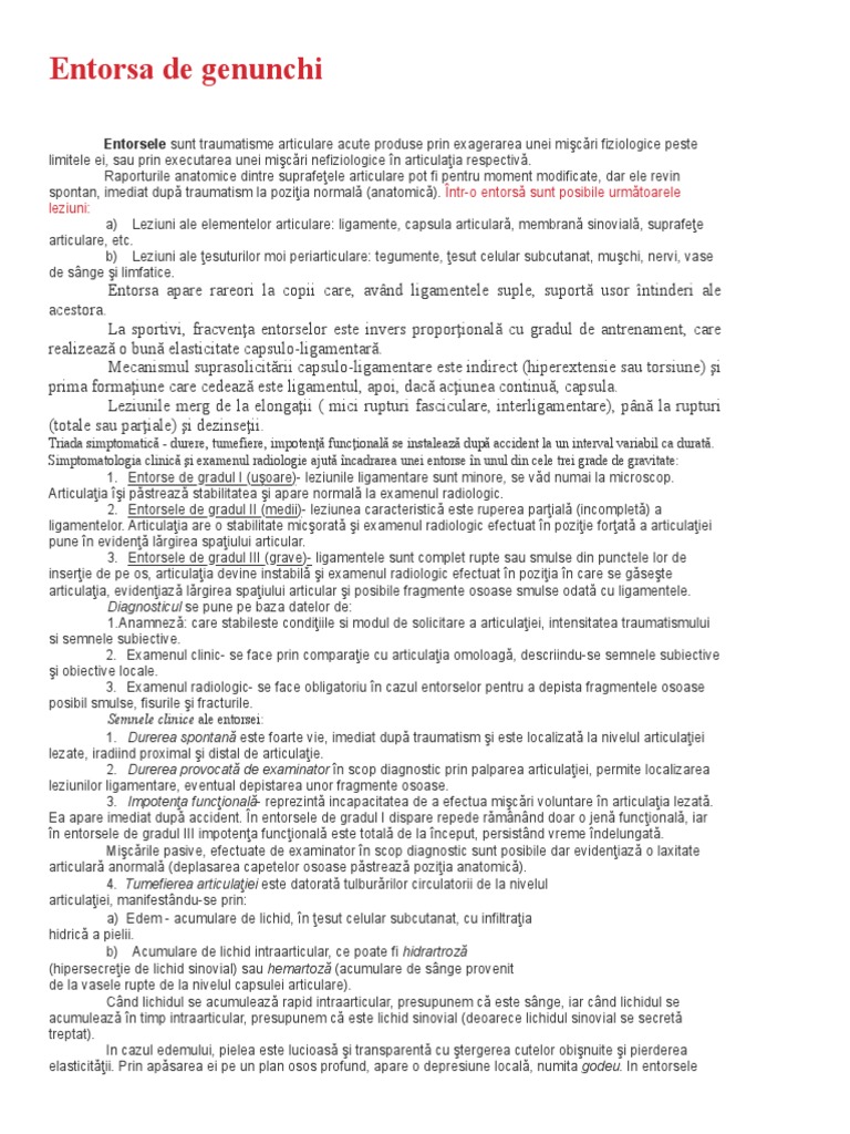 Medicina de Urgenta Entorsa de Genunchi | PDF