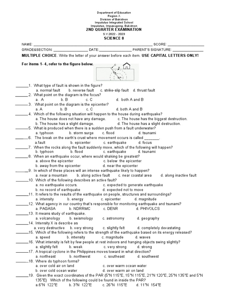 1st Periodic Test - Set A | PDF | Earthquakes | Tropical Cyclones
