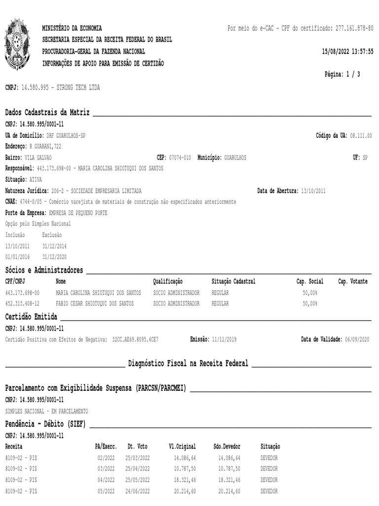 Situação Fiscal Strong Receita | PDF | Economia de negócios | Brasil
