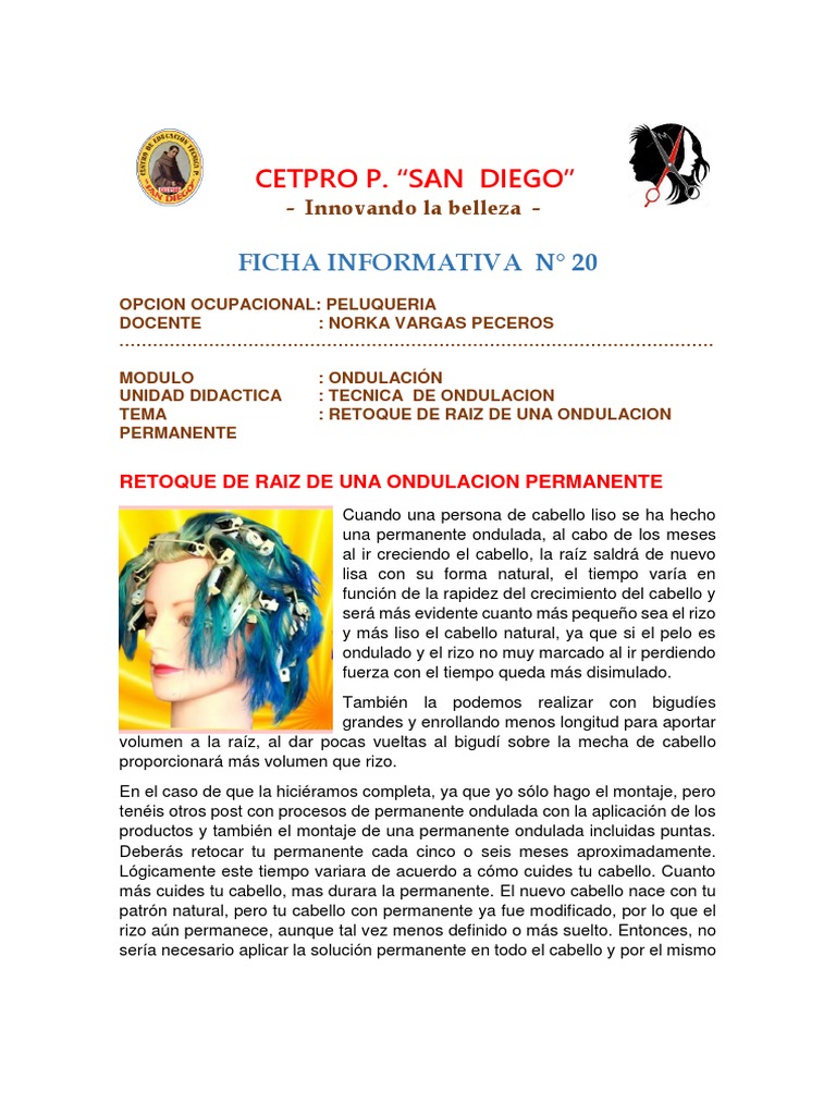 Ficha Inf #20 Rotoque de Raiz de Una Ondulacion Permanente | PDF | Pelo