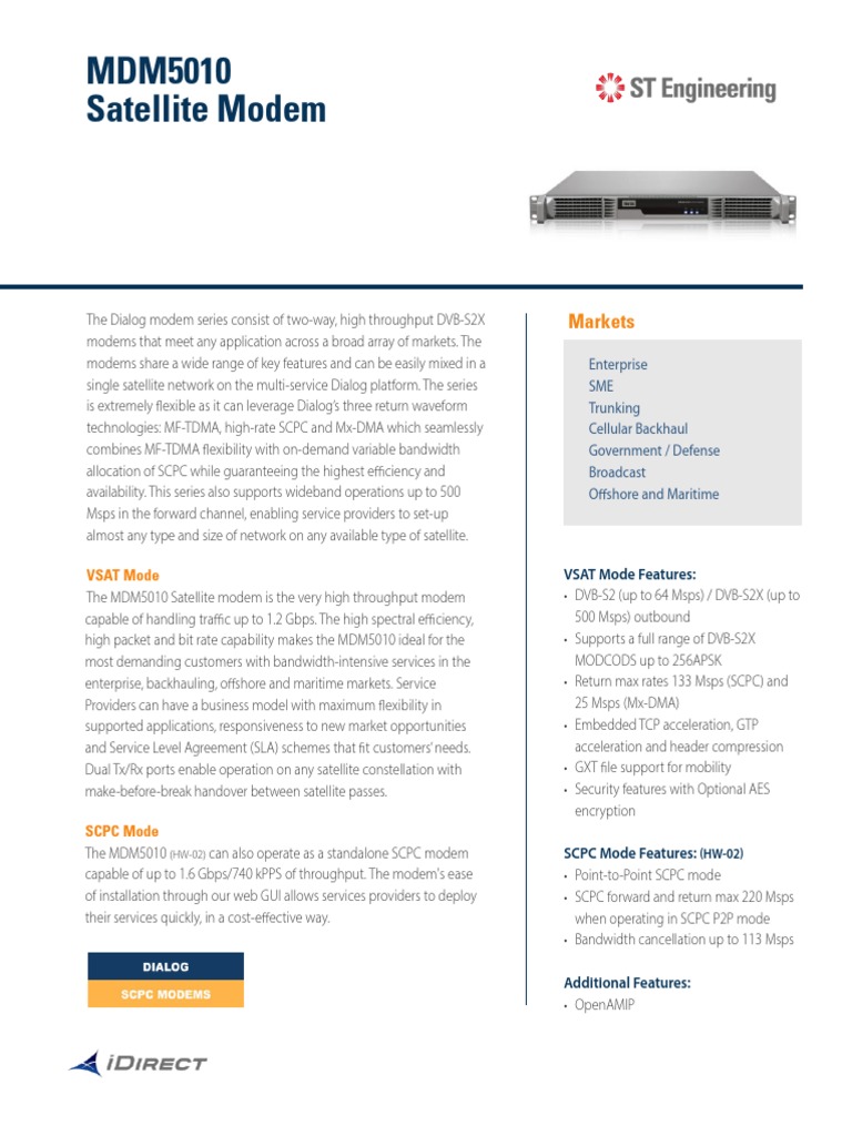 ProductSheet MDM5010HW 028777 | PDF | Computer Network | Modem