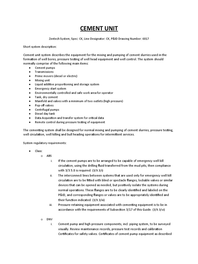 6017 - Cement Unit | PDF | Pump | Valve