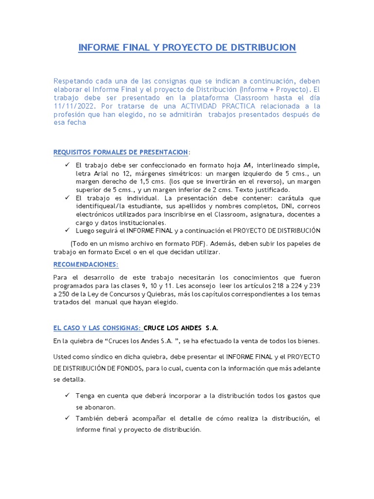 Actividad Practica Nro. 2 Proyecto de Distribucion e Informe Final ...