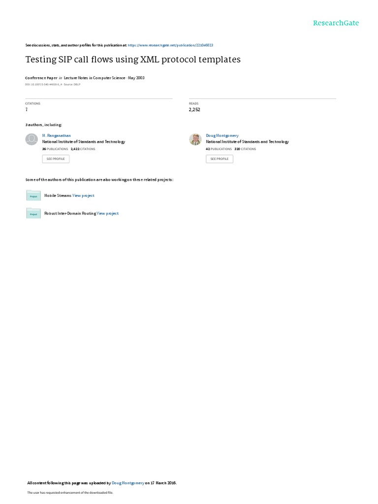 Testing Sip Call Flows Using Xml Protocol Template Download Free Pdf Session Initiation
