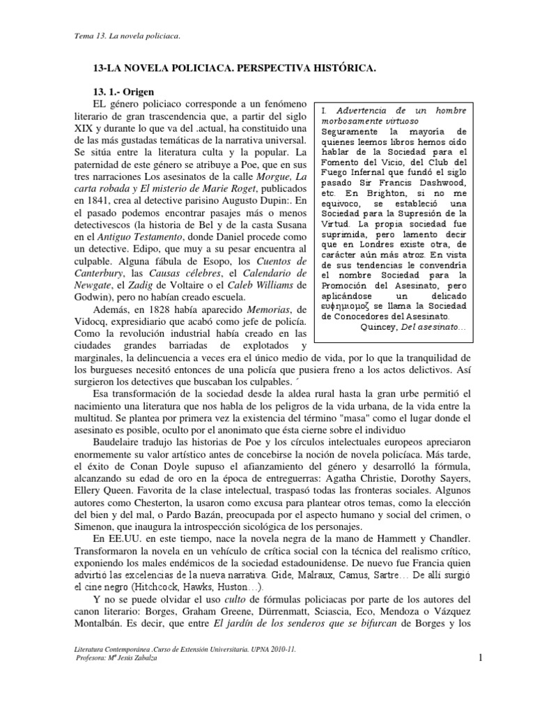 Tema 13 La Novela Policiaca