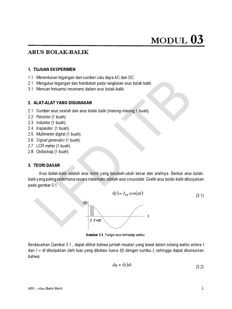 Modul 03 - Arus Bolak Balik - 20 Januari 2022 | PDF