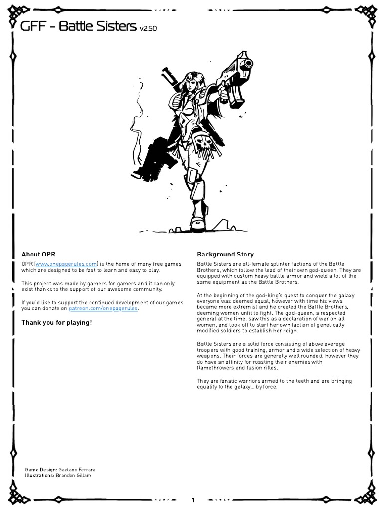 GFF - Battle Sisters v2.50 | PDF | Hazards | Military