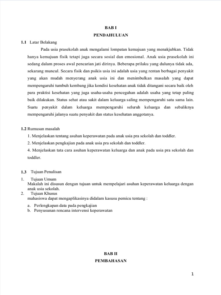 Dokumen - Tips Makalah Askep Usia Prasekolah Dan Toddler | PDF