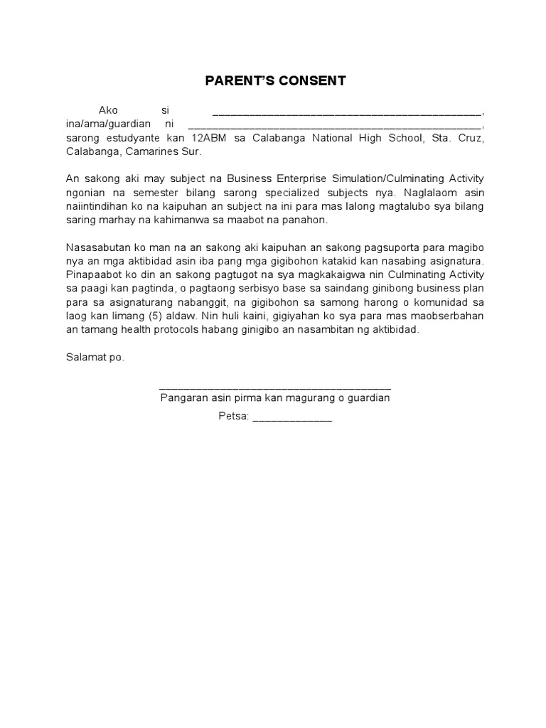 1b BES Parents Consent | PDF