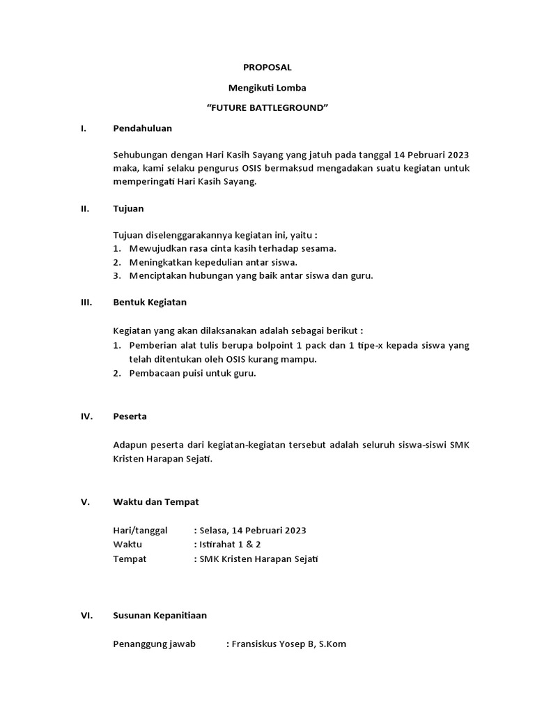 Proposal Lomba | PDF