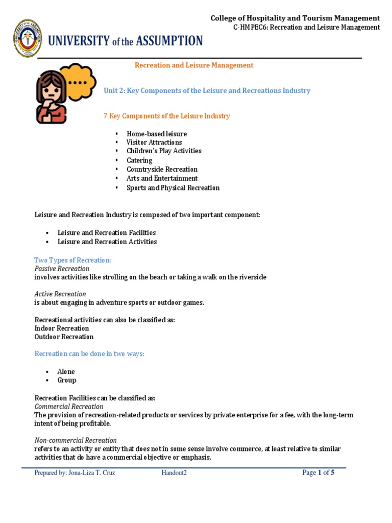 Handout 2 - Leisure | PDF | Recreation | Employment