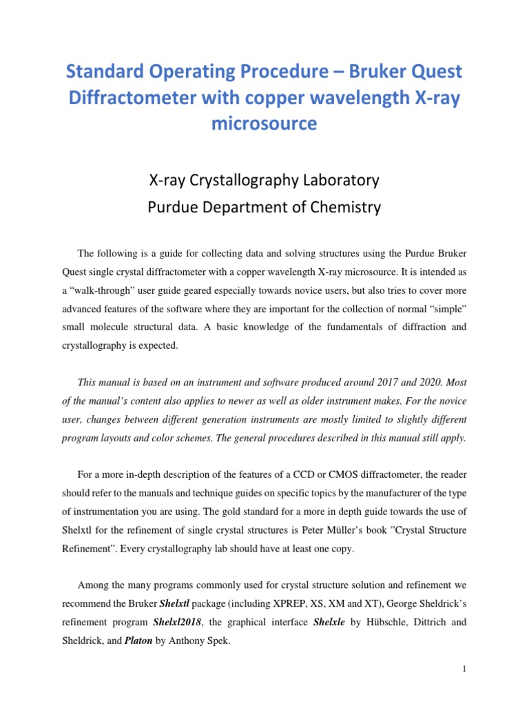 User Manual Apex4 Quest-Cu | PDF | X Ray Crystallography | Crystallography