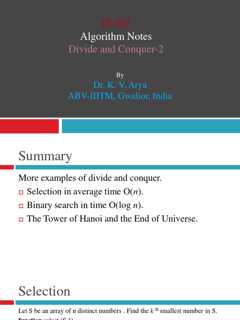 Divide Conquer 2 Pdf Mathematical Logic Mathematics 