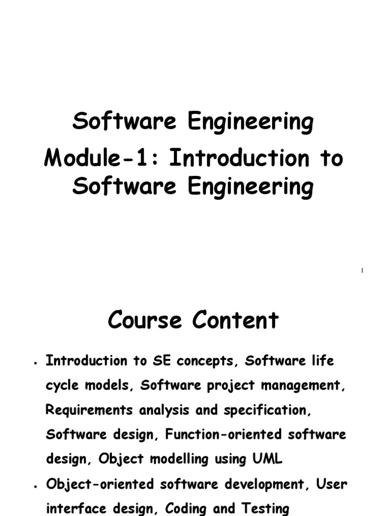 Software Engineering PPT - 1 | PDF | Software | Engineering