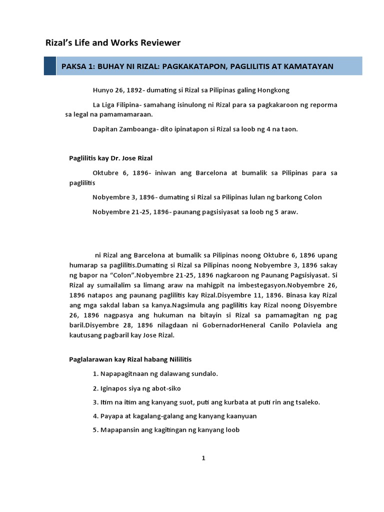 Module in Rizal's Life and Works | PDF