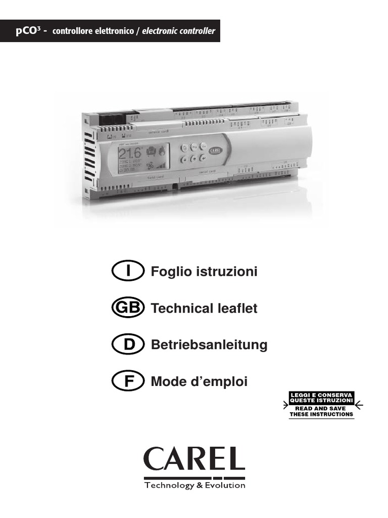 Carel PCO3 User Manual Eng | PDF