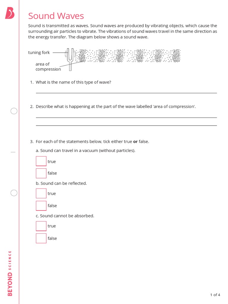 KS3 Sound Waves Differentiated Homework Worksheet HA Copy 3 | PDF ...