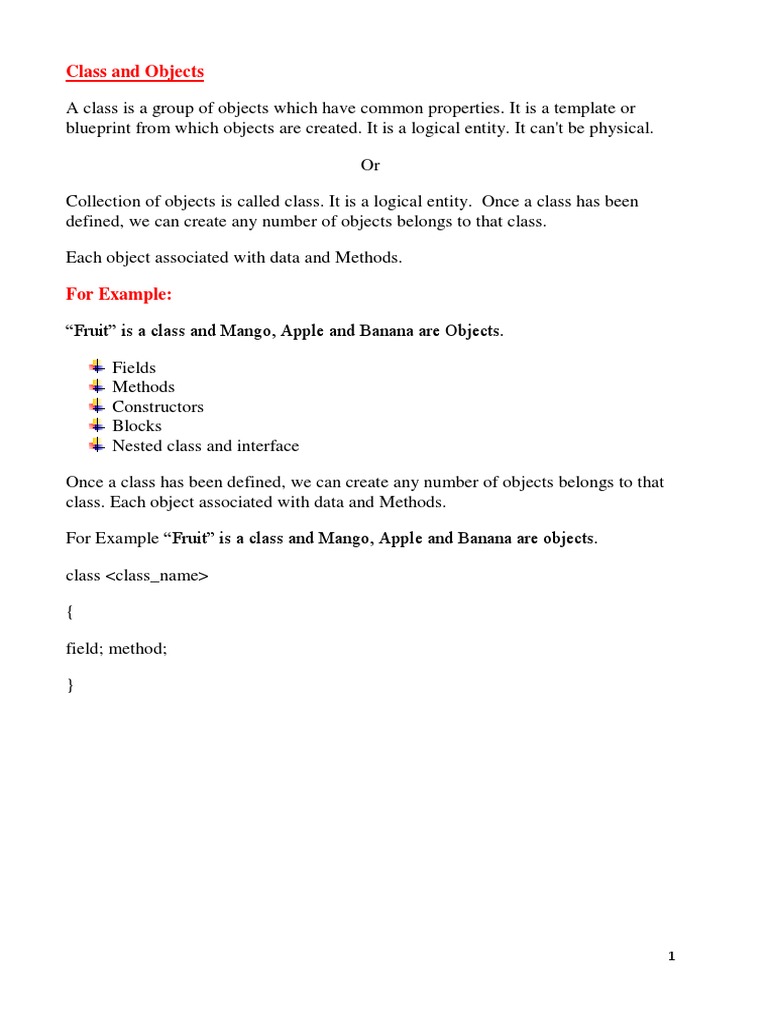 Chapter 5 Class, Objects, Methods, Constrctors and Inheritances | PDF | Method (Computer ...