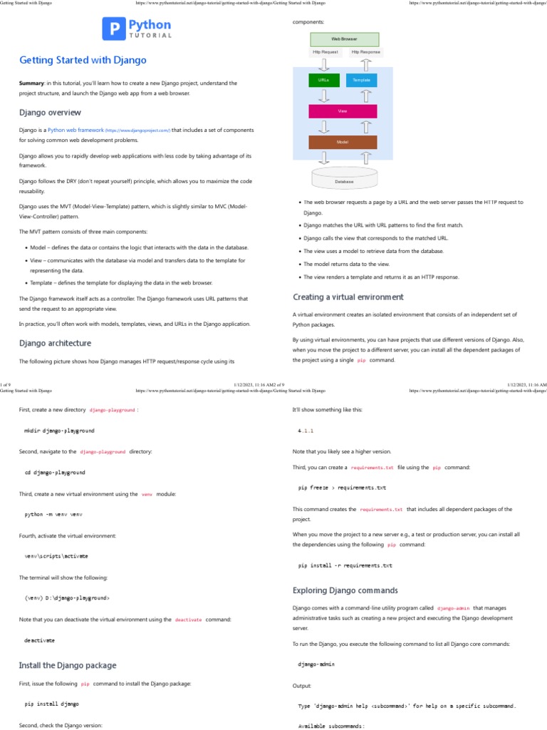Getting Started With Django | PDF | Model–View–Controller | Web Server Getting Started With Django | PDF | Model–View–Controller | Web Server