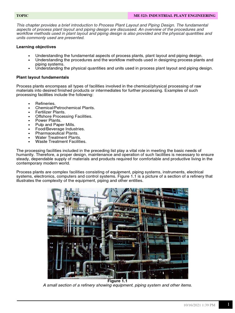 02-1a Fundamentals of Plant Process Layout & Piping Design | PDF | Heat ...