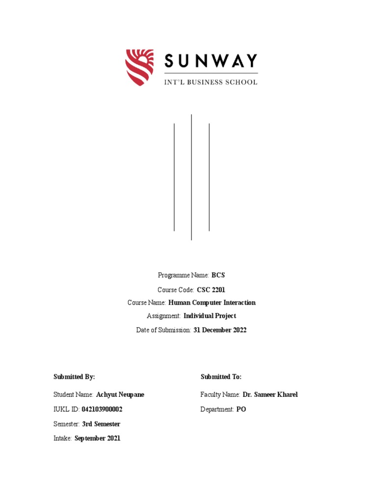 HCI Individual Project-1 | PDF | Usability | Information Technology