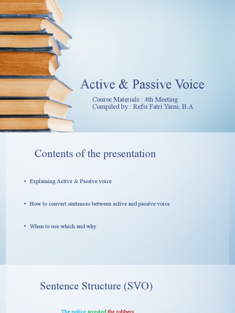 Active and Passive Voice PPT | PDF