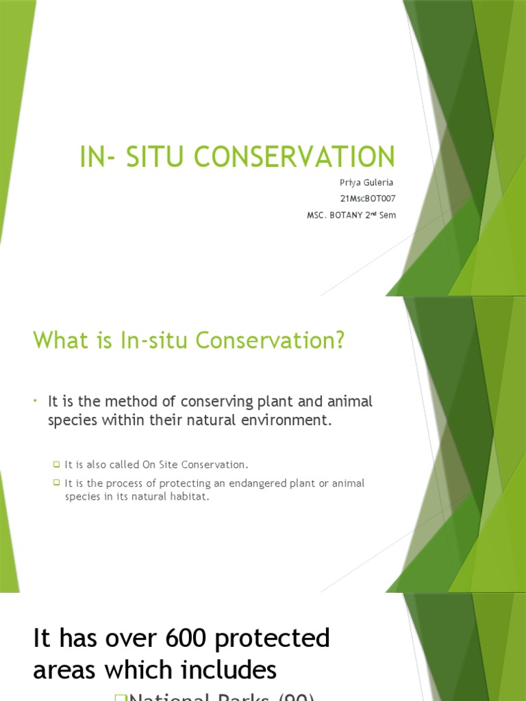 In-Situ Conservation in National Parks | PDF | Conservation Biology ...