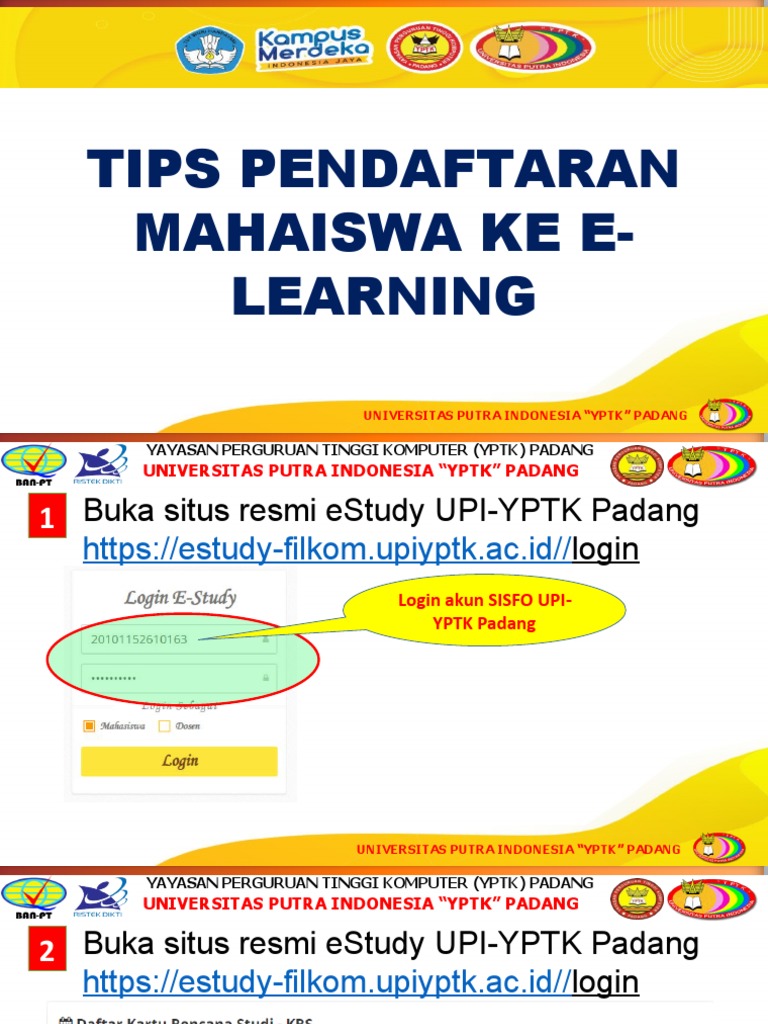 Pendaftaran Mahasiswa Ke ELearning | PDF