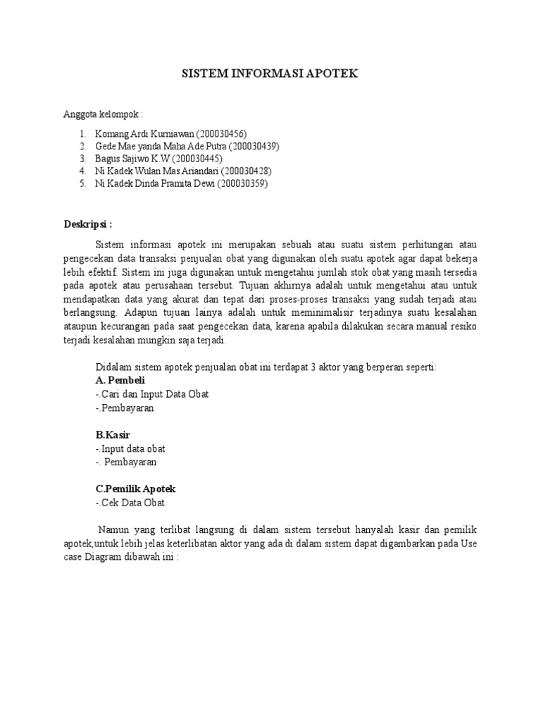 Sistem Informasi Apotek Revisi | PDF