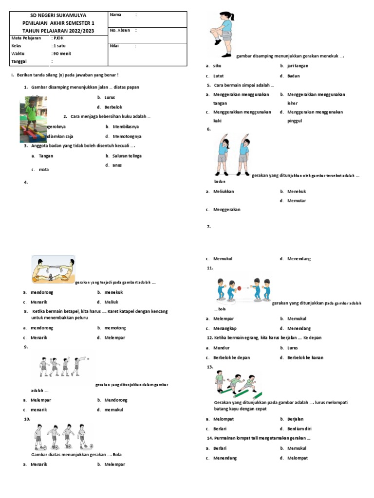Soal Pas Kelas 1 | PDF