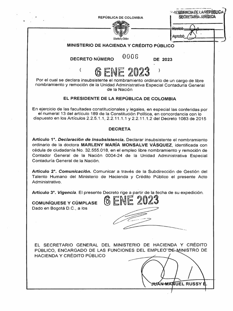 16 Decreto De Declaratoria De Insubsistencia Pdf Gobernancia Gobierno