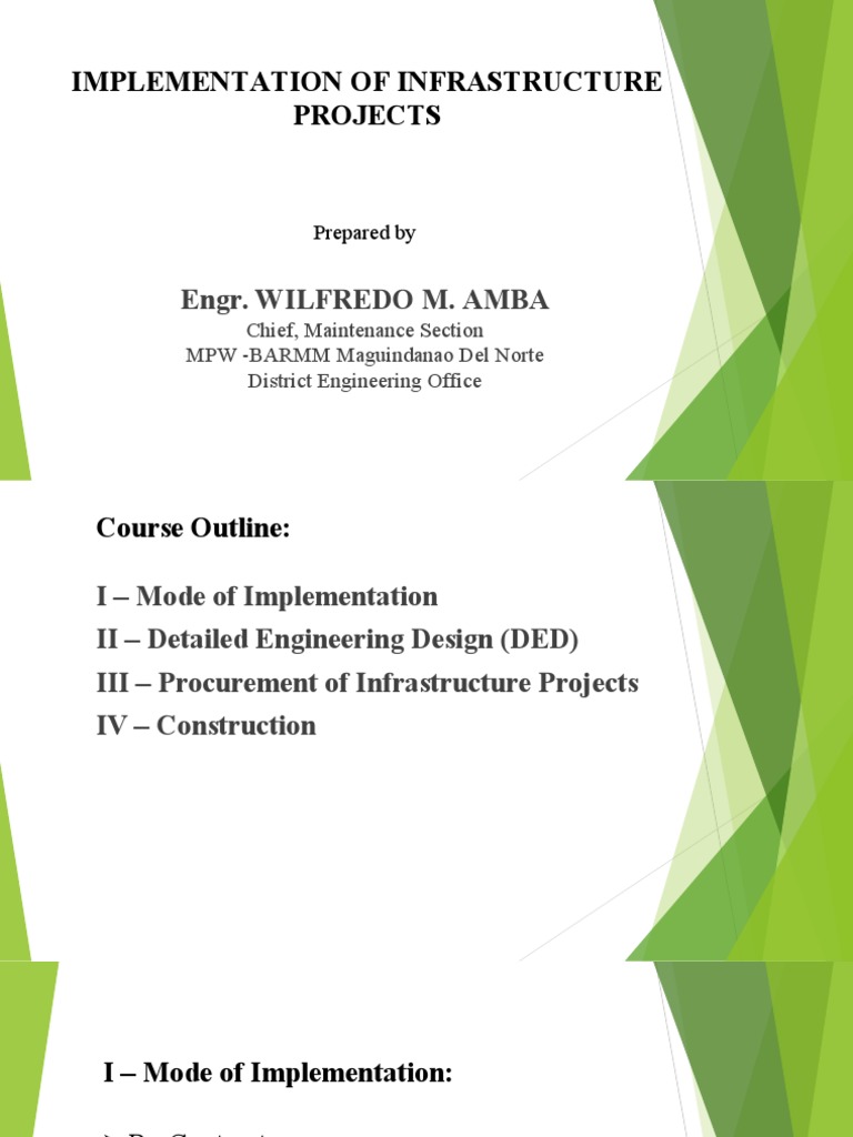 Implementation of Infrastructure Projects Final | PDF | Road Surface ...