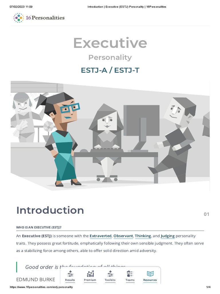 Introduction - Executive (ESTJ) Personality - 16personalities | PDF