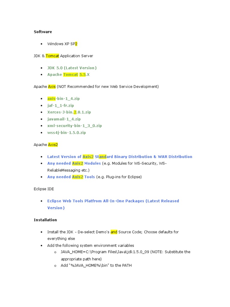 Axis and Tomcat | PDF | Eclipse (Software) | Java Virtual Machine