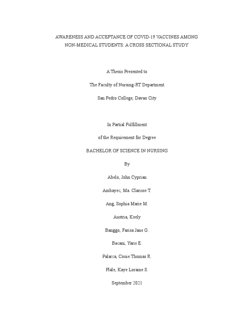 Awareness and Acceptance of Covid-19 Vaccines Among Non-Medical ...