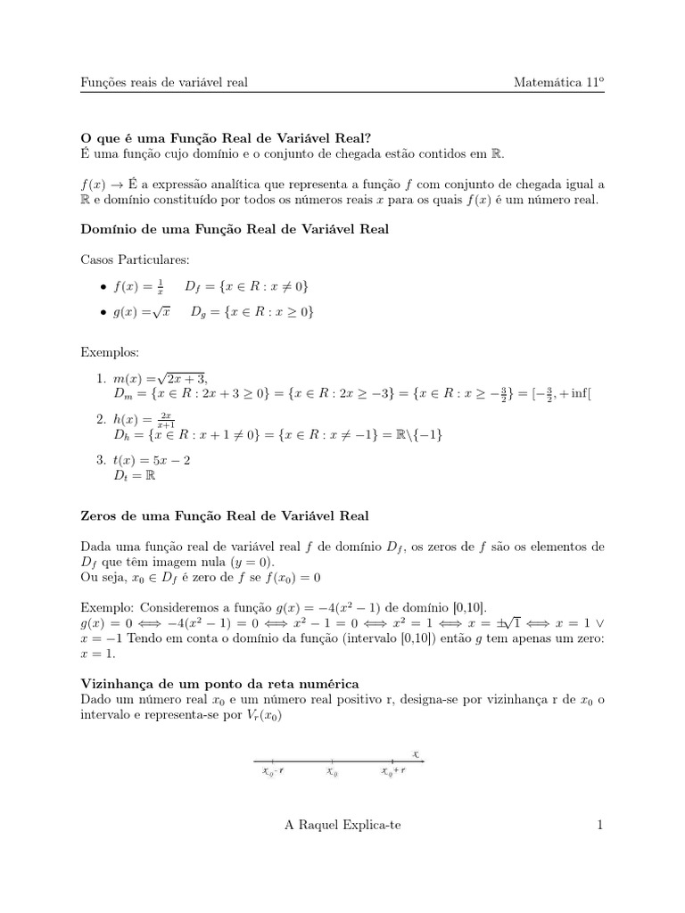 Funções Reais De Variável Real 11º 6 Pdf Métodos E Materiais De Ensino