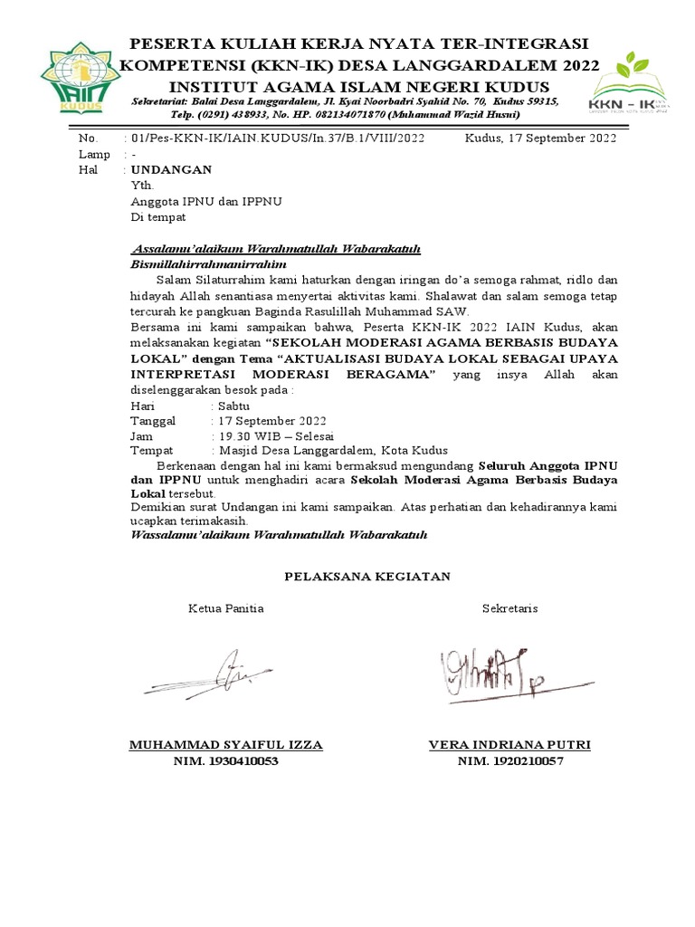 Undangan IPNU IPPNU | PDF