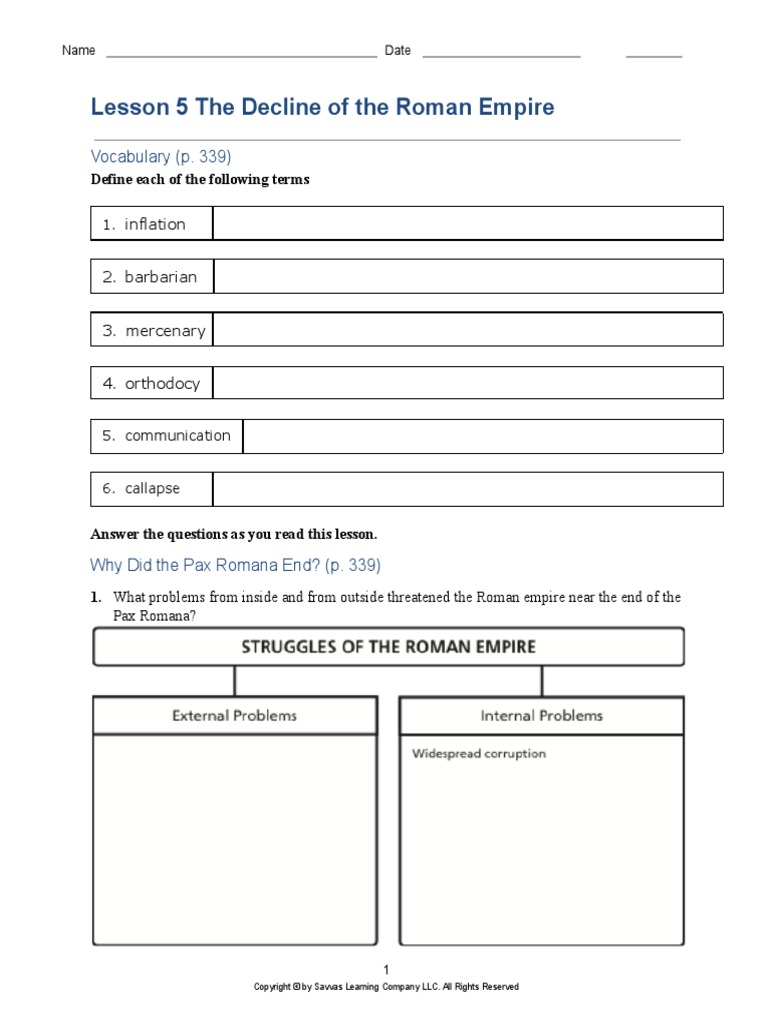 Topic 8.5 The Decline of The Roman Empire | PDF | Byzantine Empire ...
