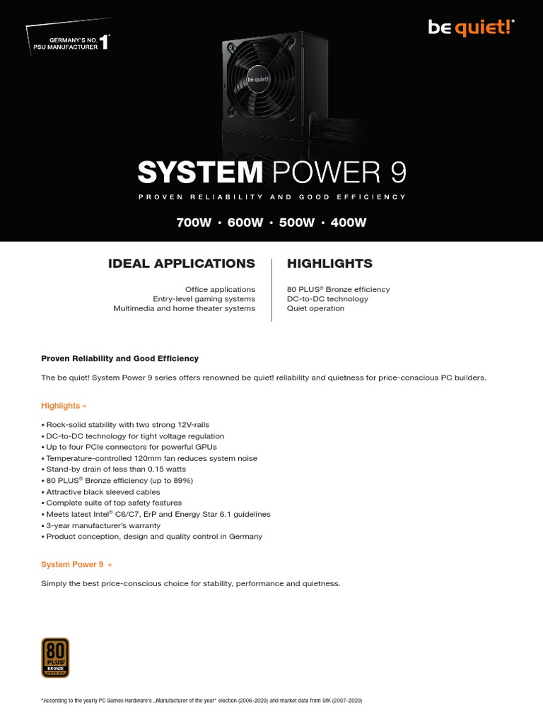 System Power 9 Datasheet en | PDF | Electricity | Electric Power