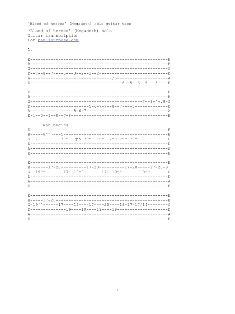 Blood-Of-Heroes-Guitar-Tabs 654 | PDF