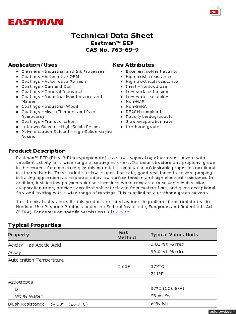 Eep Solvent - TDS | PDF | Solvent | Coating