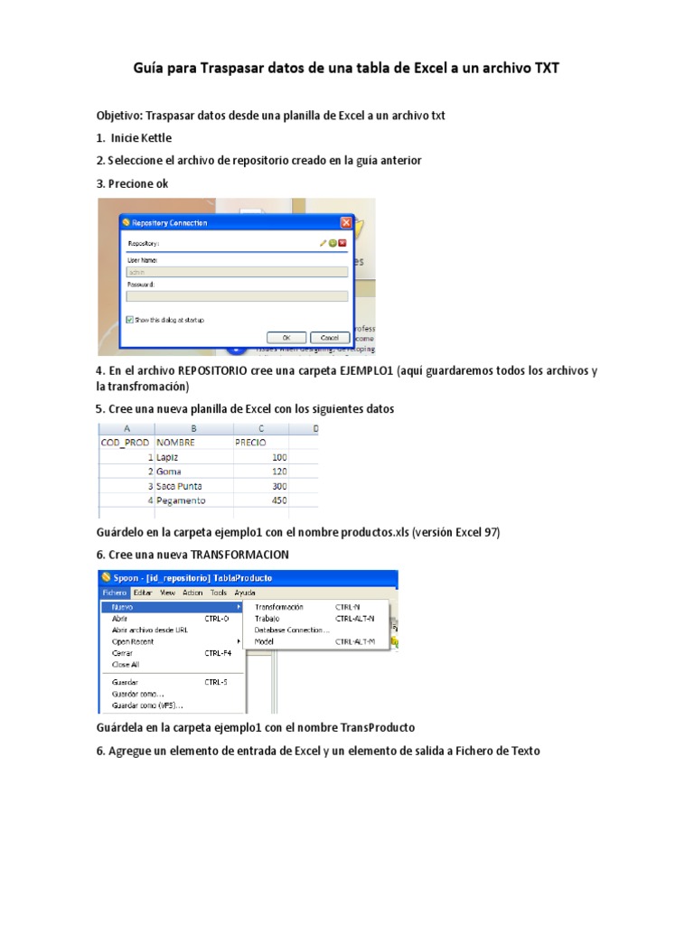Guía para Traspasar Datos de Una Tabla de Excel A Un Archivo | PDF | Microsoft Excel | Informática