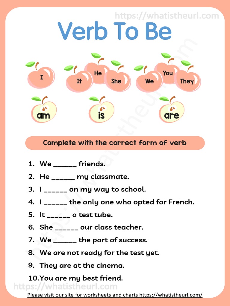 Verb To Be Worksheet For Kids | PDF