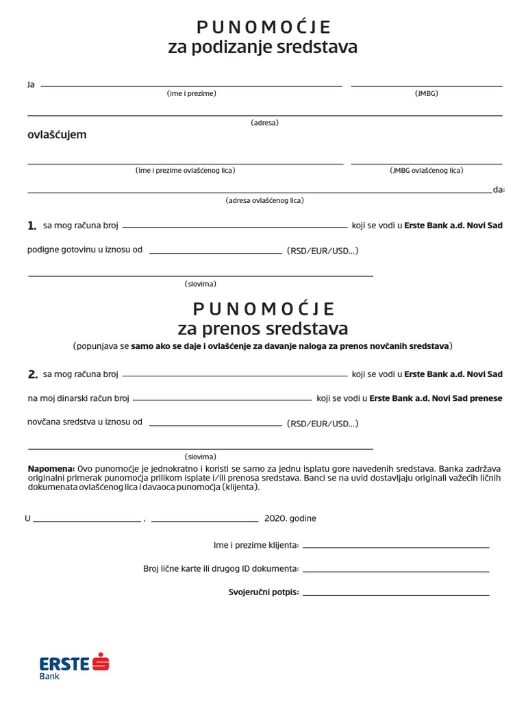 PUNOMOĆJE Za Podizanje Sredstava EBS EDIT | PDF