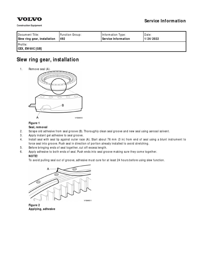 Ew60c - Slew Ring Gear, Installation | PDF