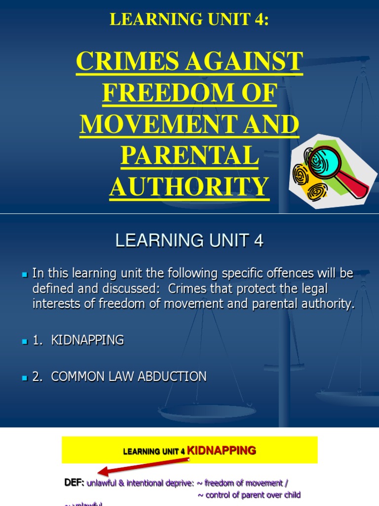Spof 6211 Learning Unit 4 Powerpoint Slides - Crimes Against Freedom of ...