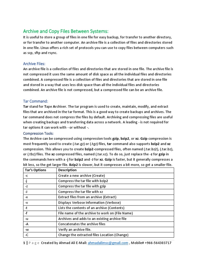 12.1 Archive and Copy Files Between Systems | PDF | File Transfer Protocol | Operating System ...